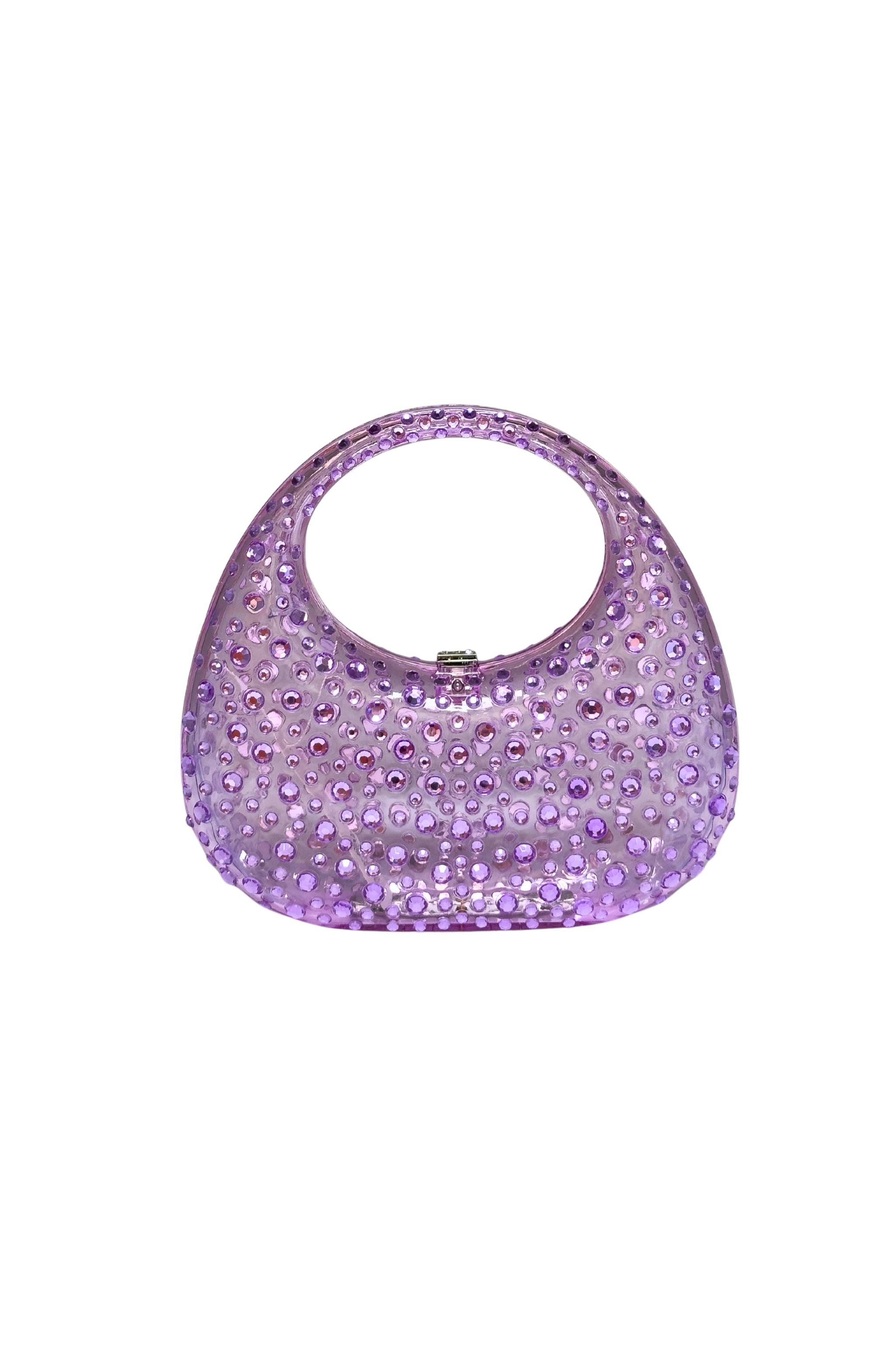 Transparent Purple Bridal Crystal Handbag – Rina's Bridal
